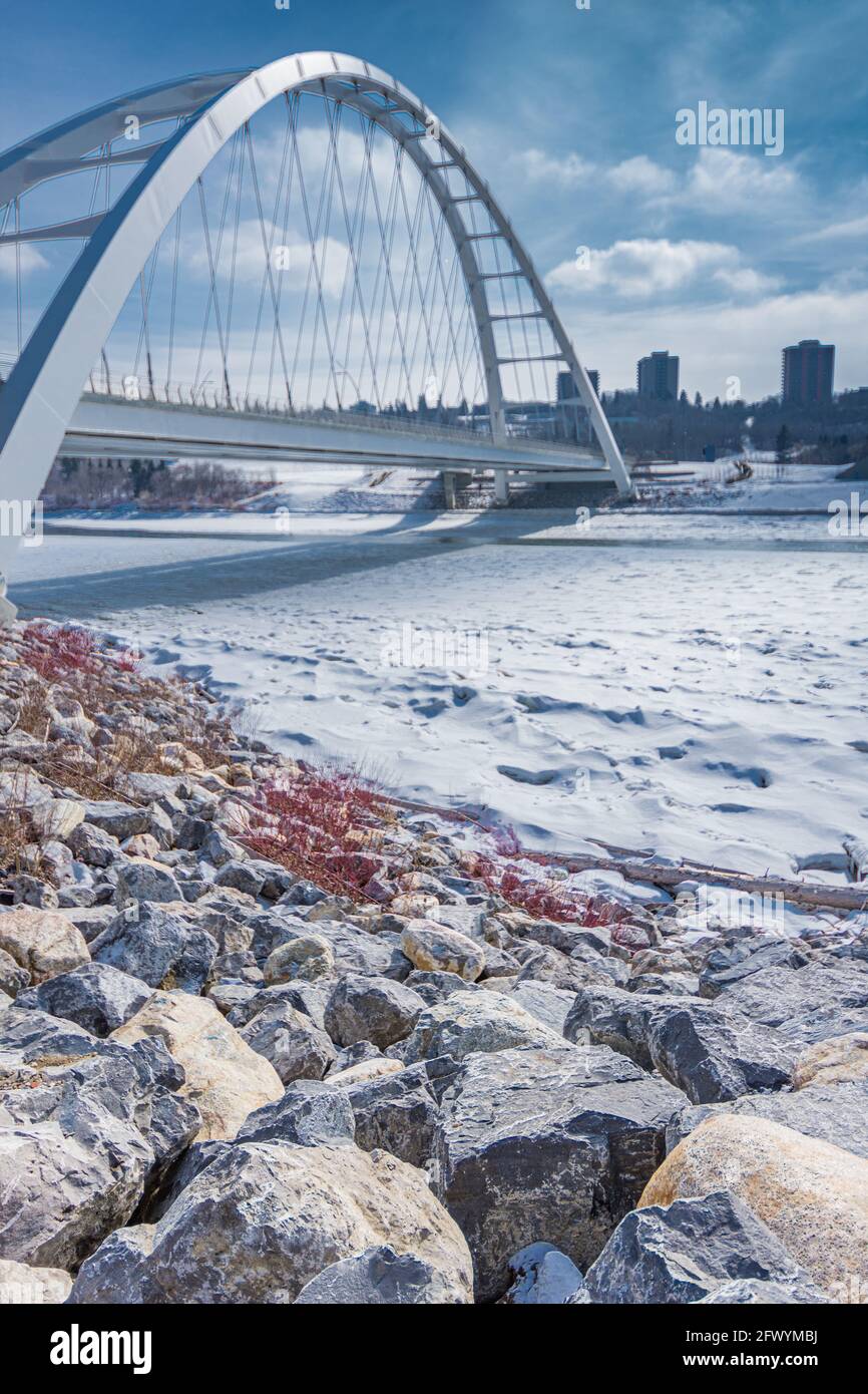 Rocks view and Walter dale bridge in foreground downtown Edmonton ...