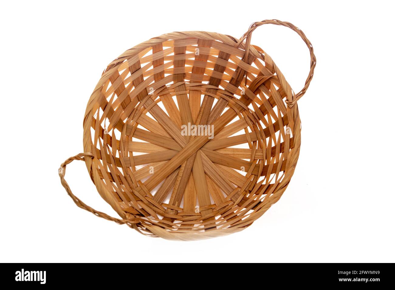 straw basket isolated on white background Stock Photo - Alamy