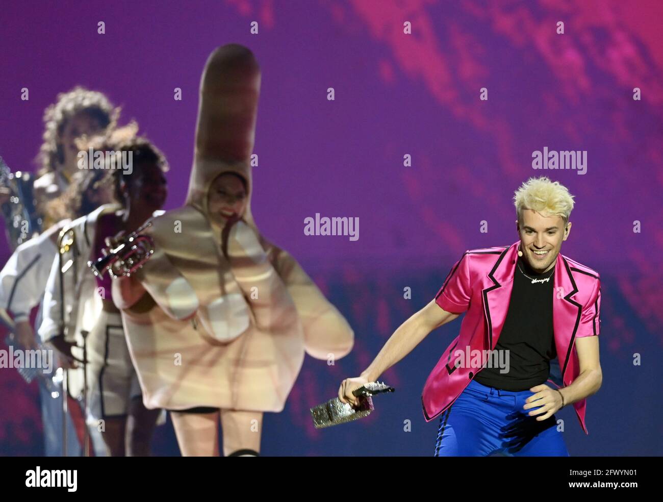 Rotterdam, Netherlands. 21st May, 2021. Singer Jendrik, the Dancing ...