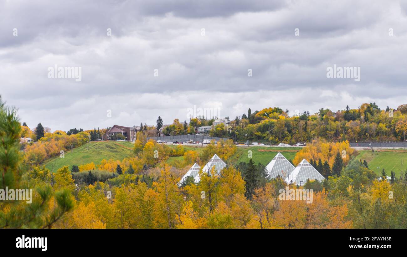 Edmonton pyramids, Landscape, fall colors, Autumn, dramatic sky Stock ...