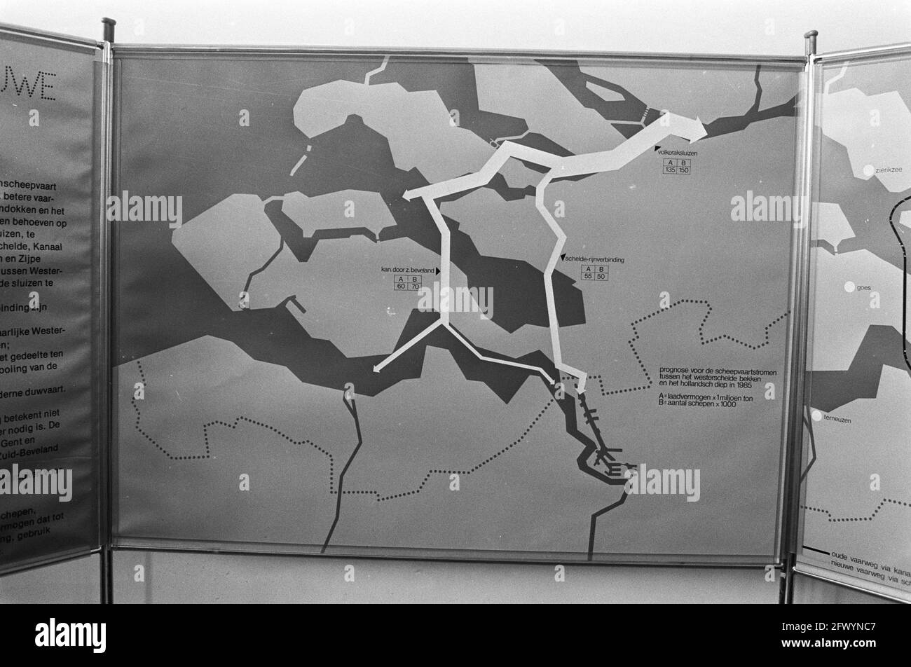 Rhine-Scheldt connection; map showing old and new situation, September ...