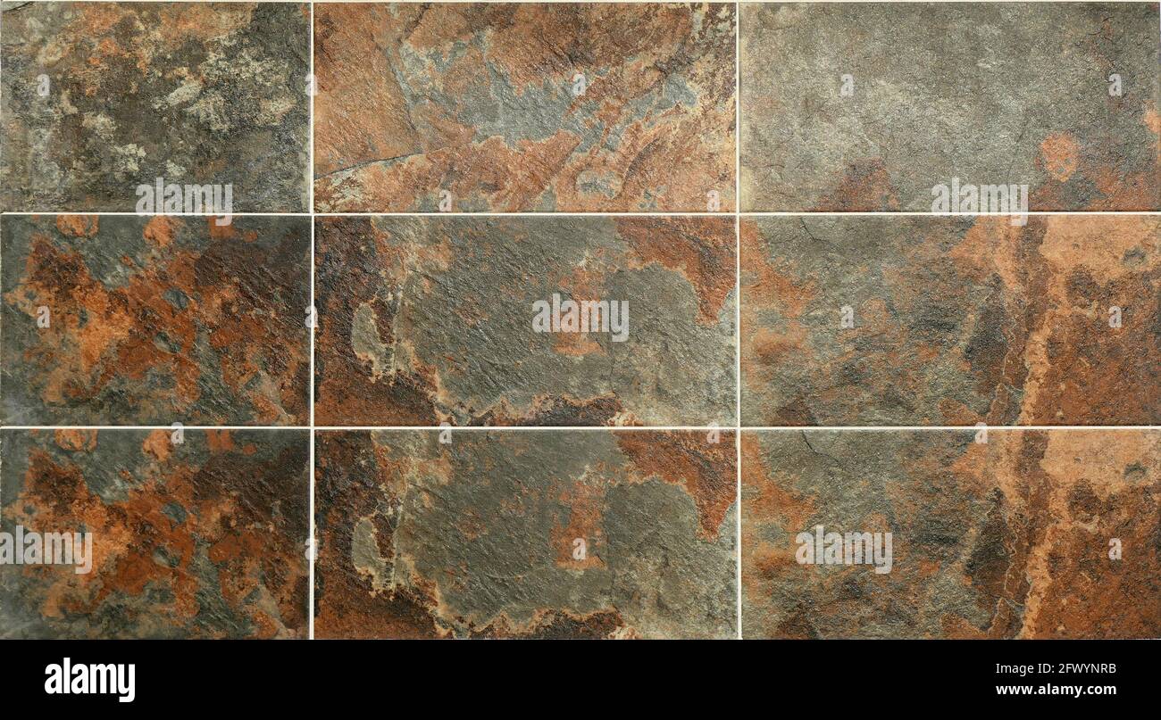 Selection of oxidized design on wall tiles in Andalusian village Stock ...