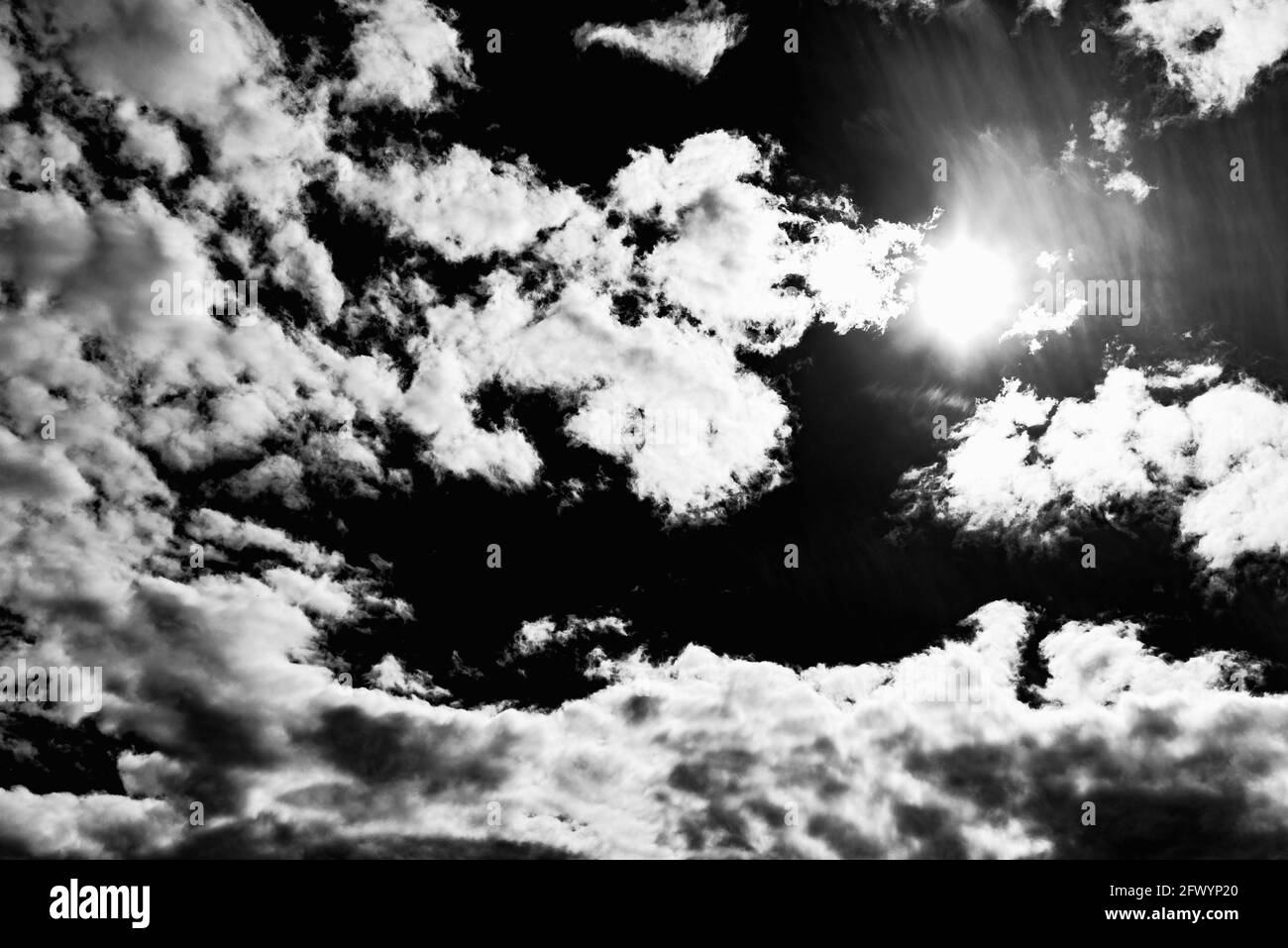 Dramatic white clouds black dark sky background outdoors shot.Beautiful ...