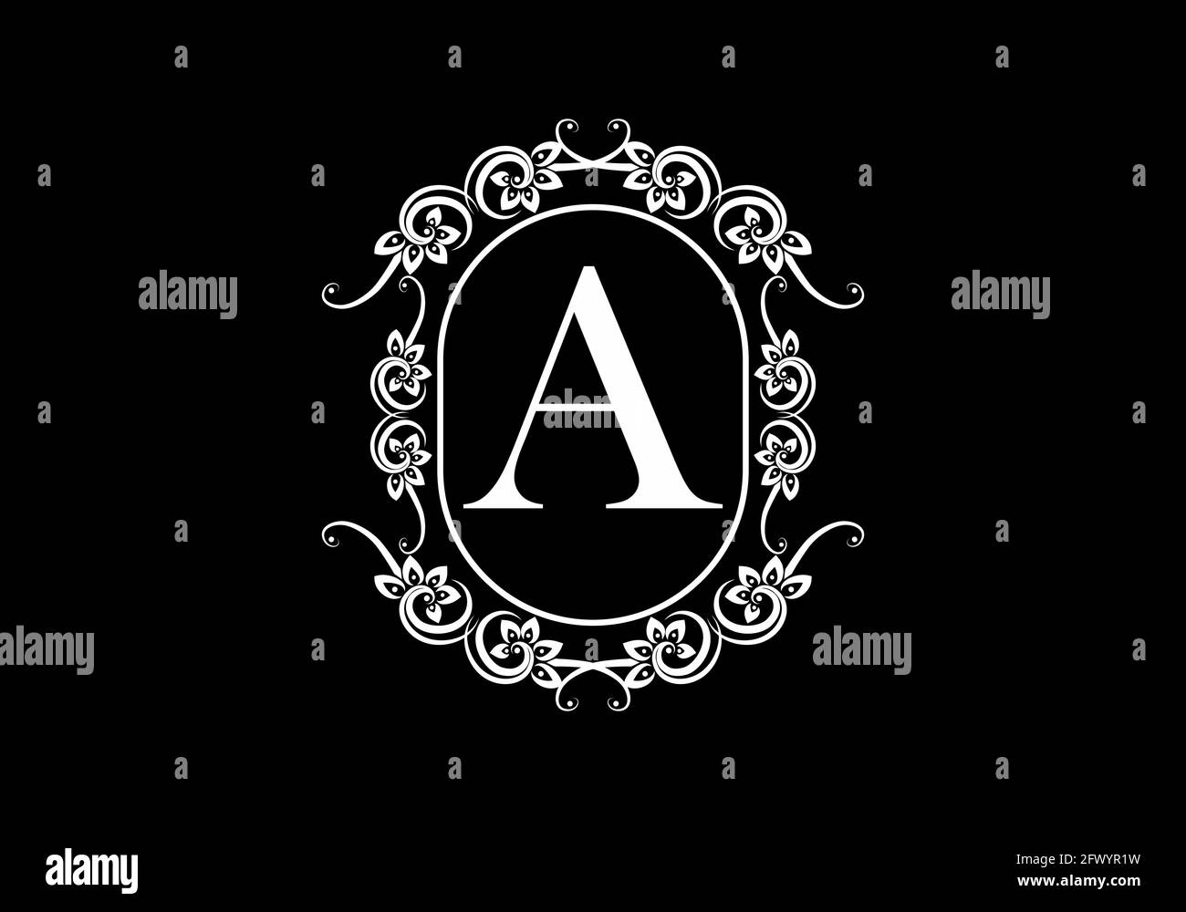 Black initial A letter in classic frame design Stock Vector Image & Art ...