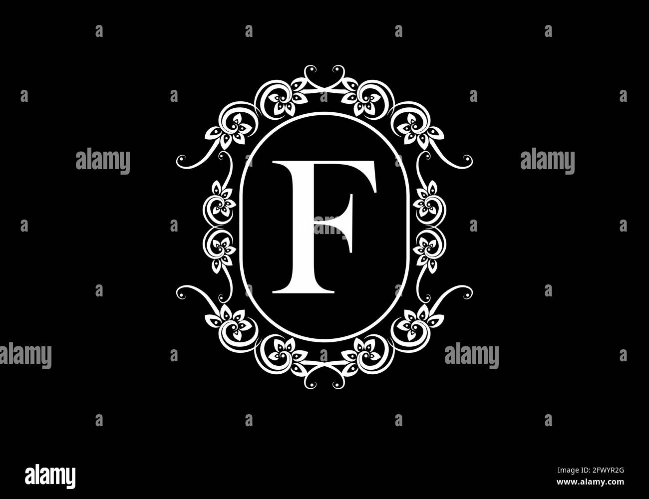 Black initial F letter in classic frame design Stock Vector Image & Art ...