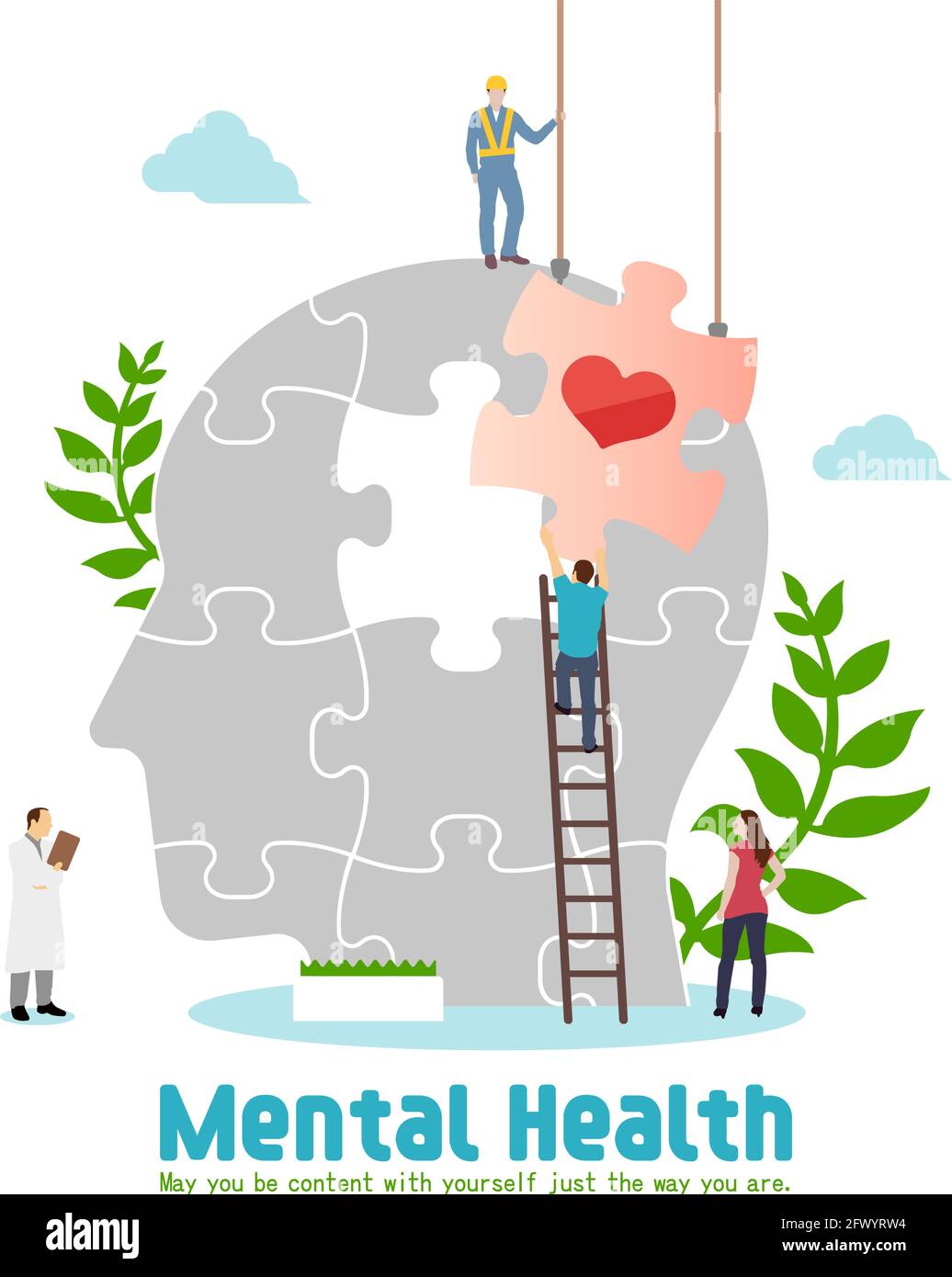 Mental health concept flat vector illustration Stock Vector Image & Art ...
