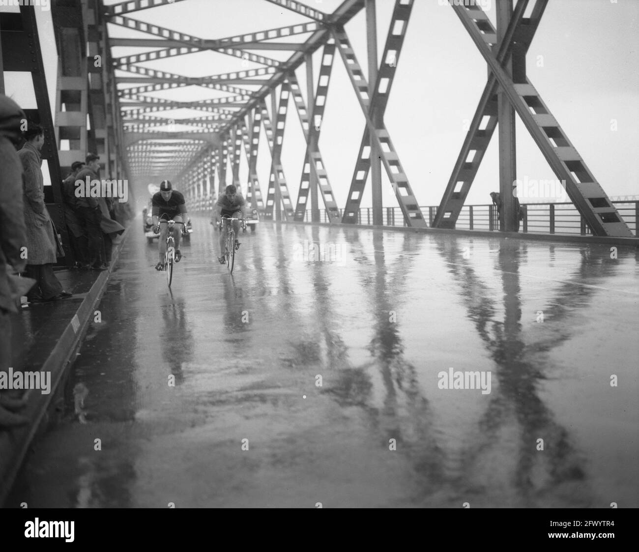 Tour of the Netherlands . Jan Rol and Rik van Looy on Moerdijk bridge ...