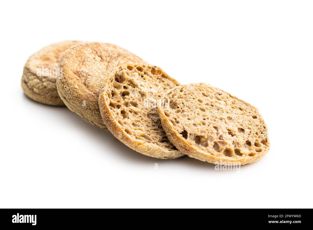 Toast bread buns isolated on white background Stock Photo - Alamy