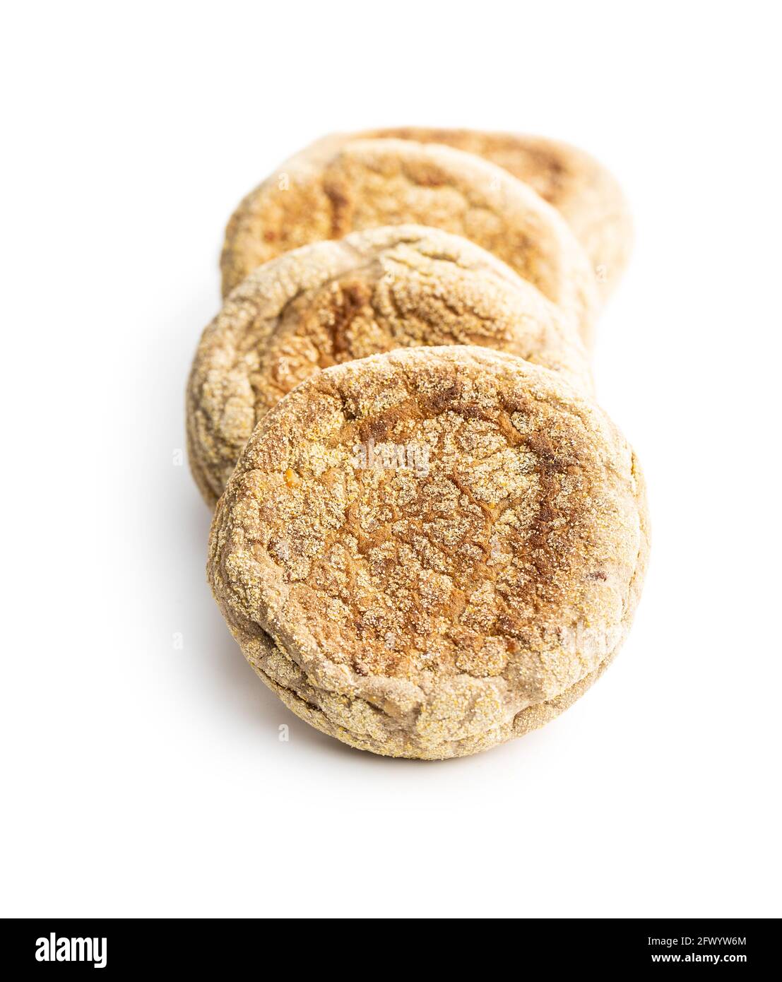 Toast bread buns isolated on white background Stock Photo - Alamy