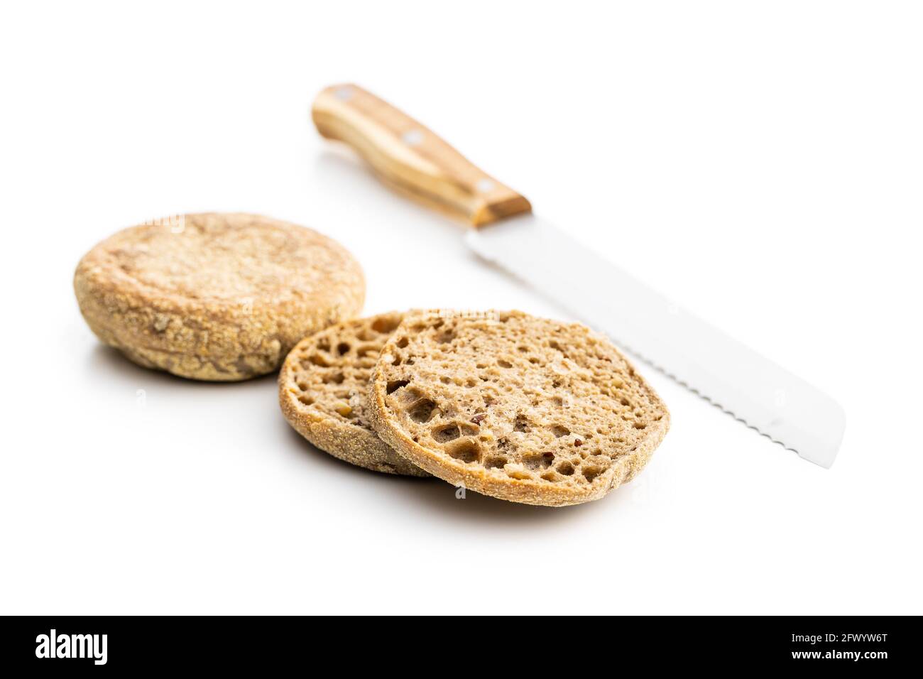 Toast bread buns isolated on white background Stock Photo - Alamy