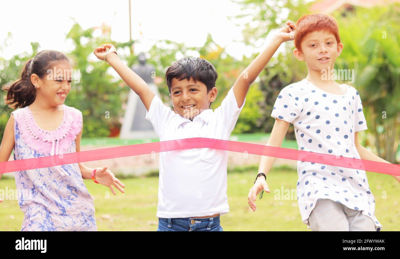 Young child won running case by reaching first - concept of competition ...