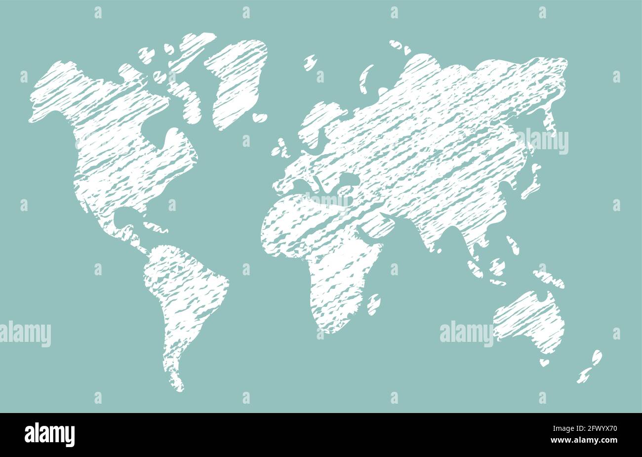 Chalked vector grunge world map illustration Stock Vector Image & Art ...