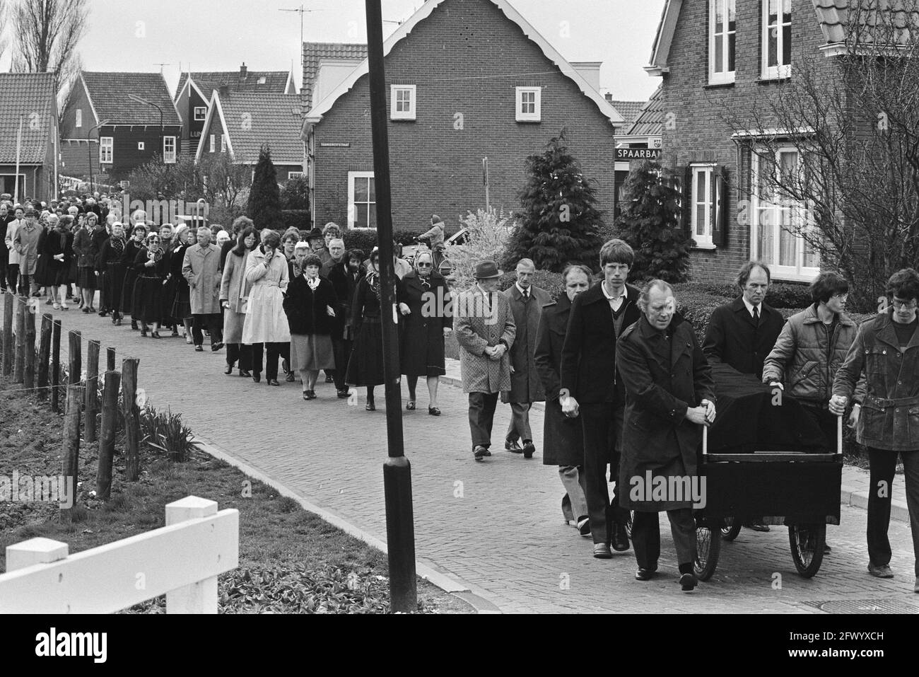Funeral procession walking behind the coffin, April 14, 1983, funerals ...