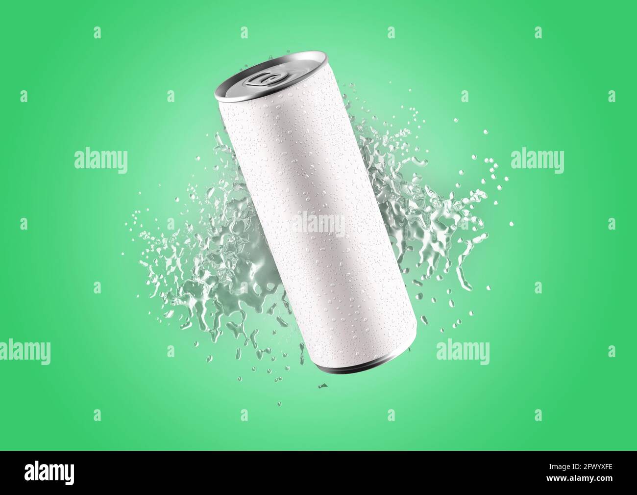3D rendering white soda can 330ml on colored background. fit for your ...