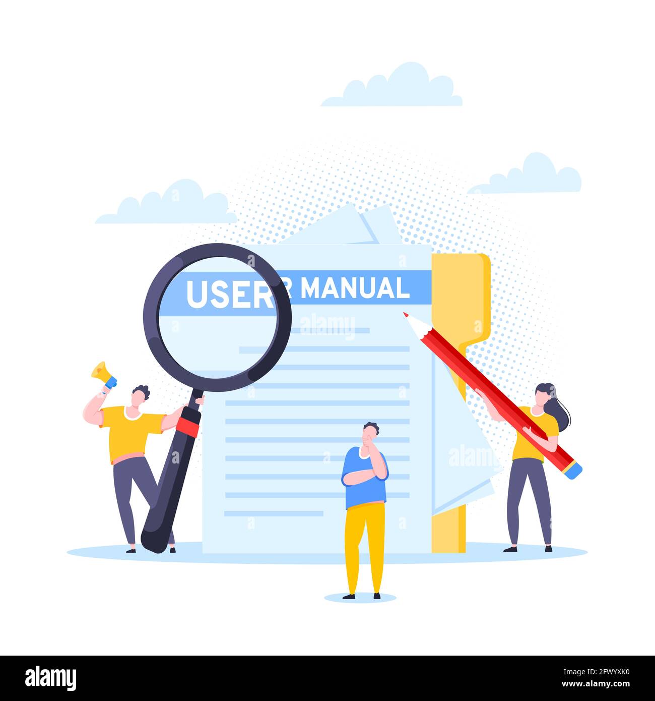 User manual guide book flat style design vector illustration Stock ...