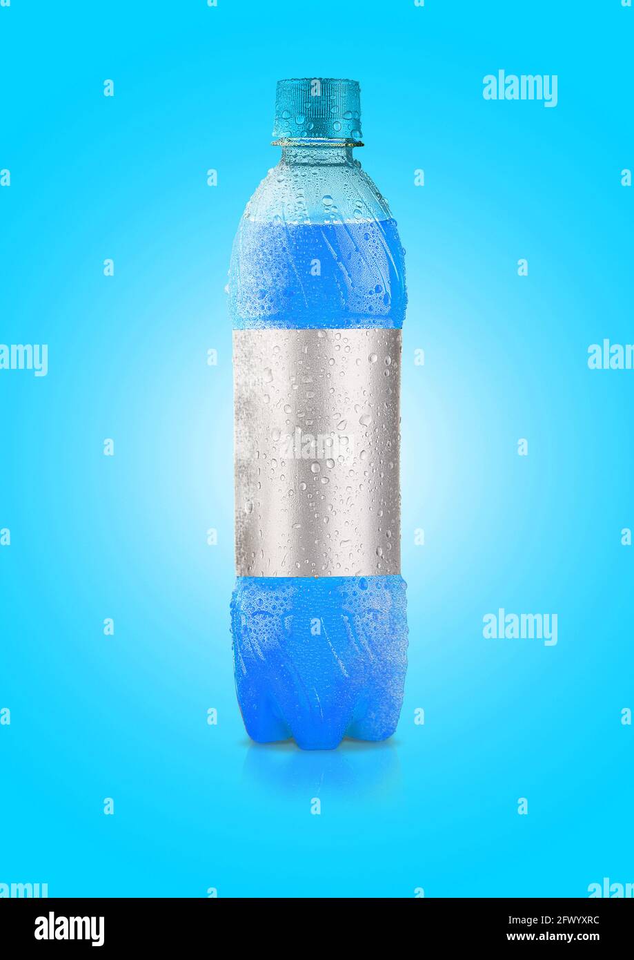 An irregular shaped plastic sodaor mineral bottle on an isolated ...