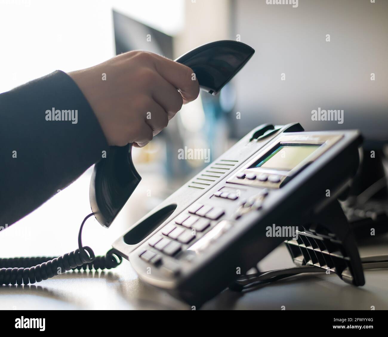 Landline phone telephone workstation hi-res stock photography and ...