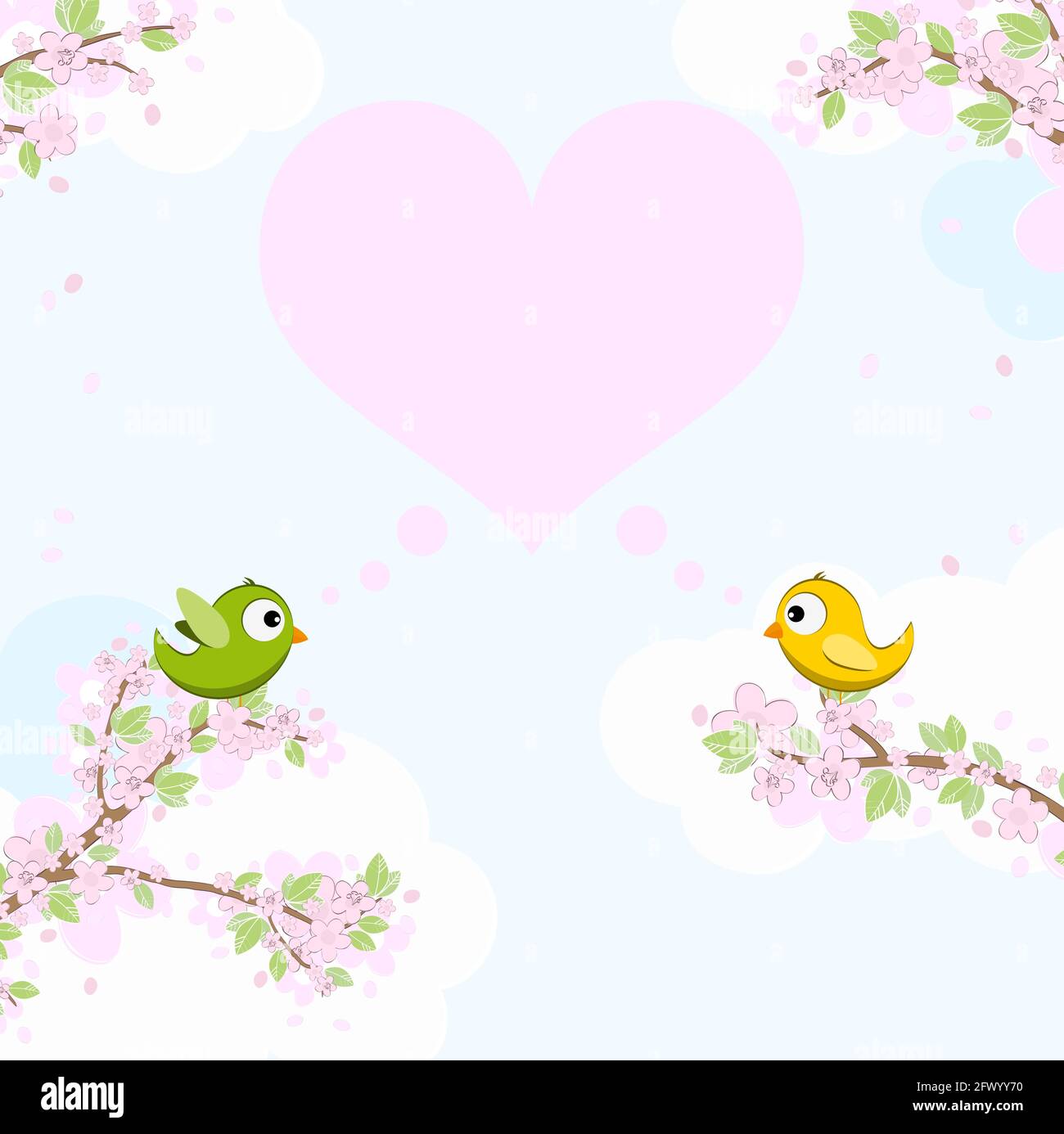 Spring Love Birds Wallpaper