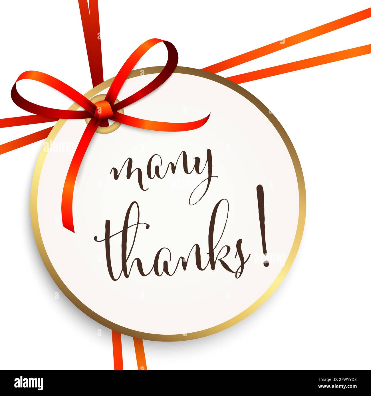 EPS 10 vector illustration of red colored ribbon bow and gift band ...