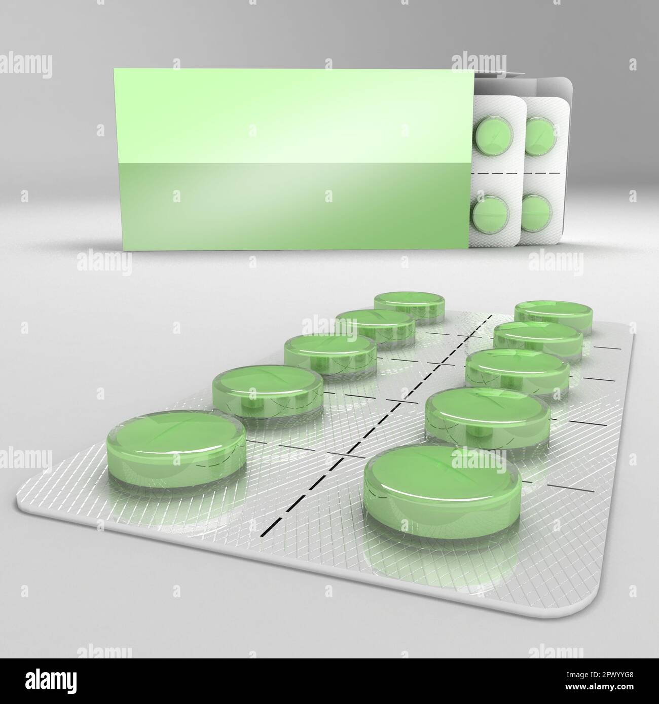 A strip of pills 3d rendering isometric illustration. suitable for your ...