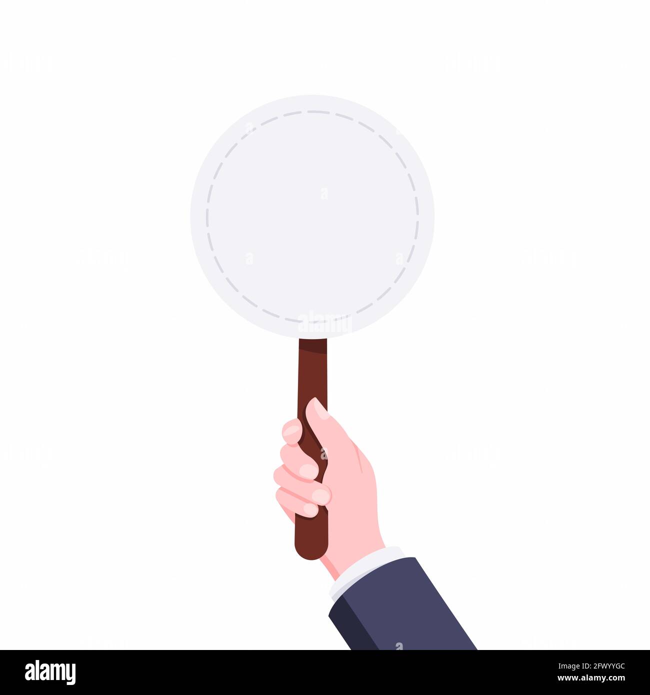 Hand hold blank round auction banner plate sign Stock Vector Image ...