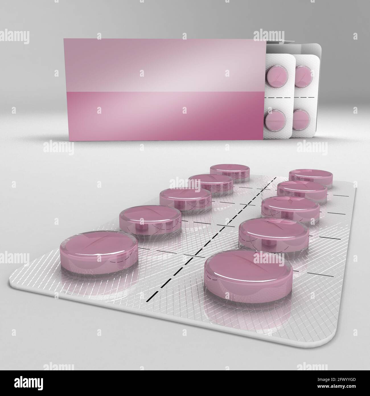 A strip of pills 3d rendering isometric illustration. suitable for your ...