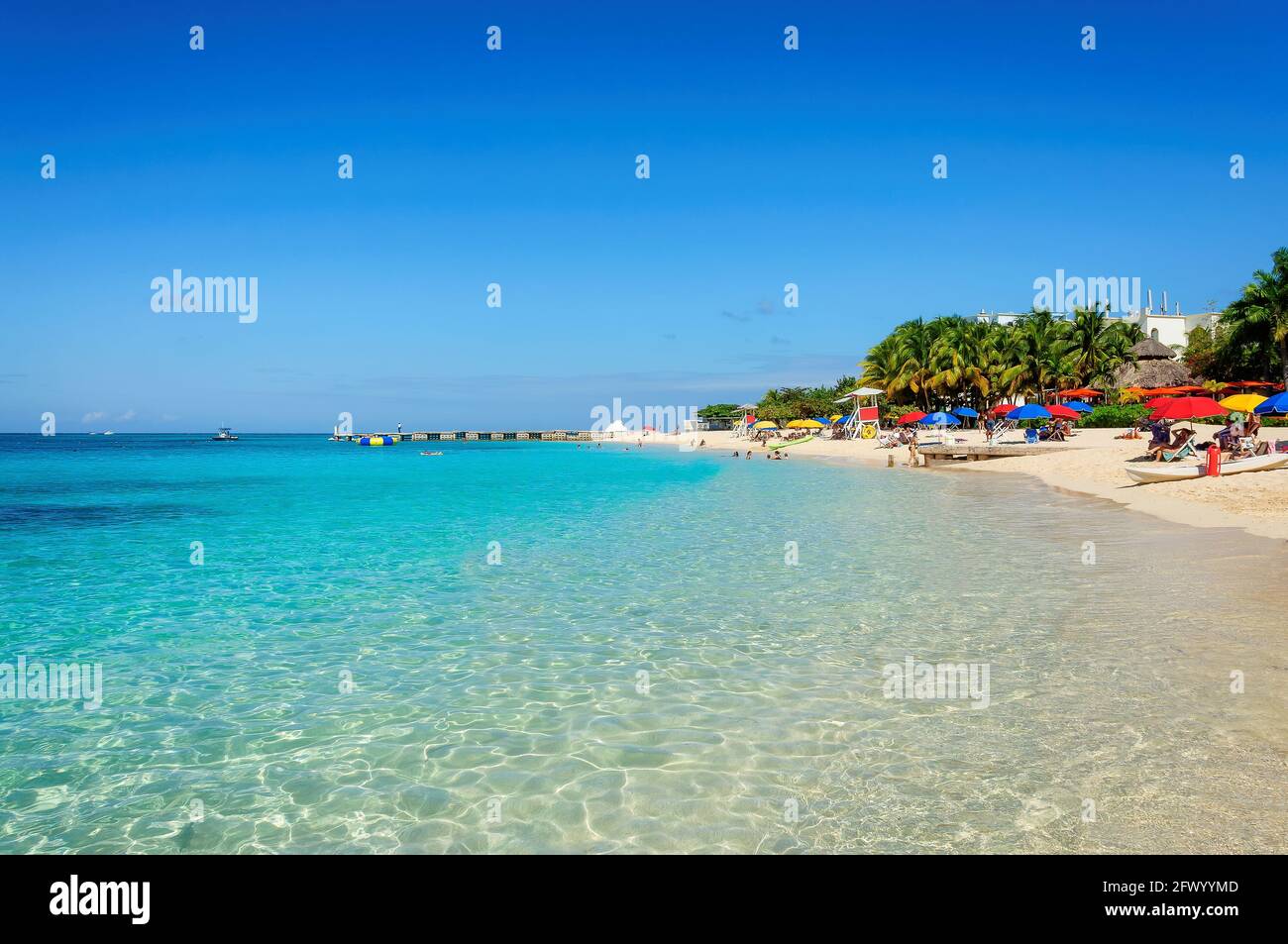 Tropical beach and sea in Caribbean island Jamaica Stock Photo - Alamy