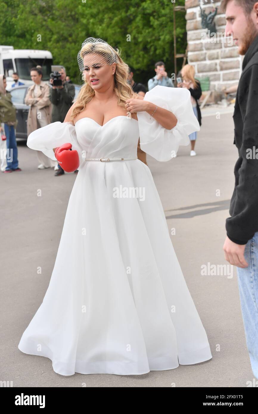 Moscow. Singer Anna Semenovich during the filming of the video `I Want ...