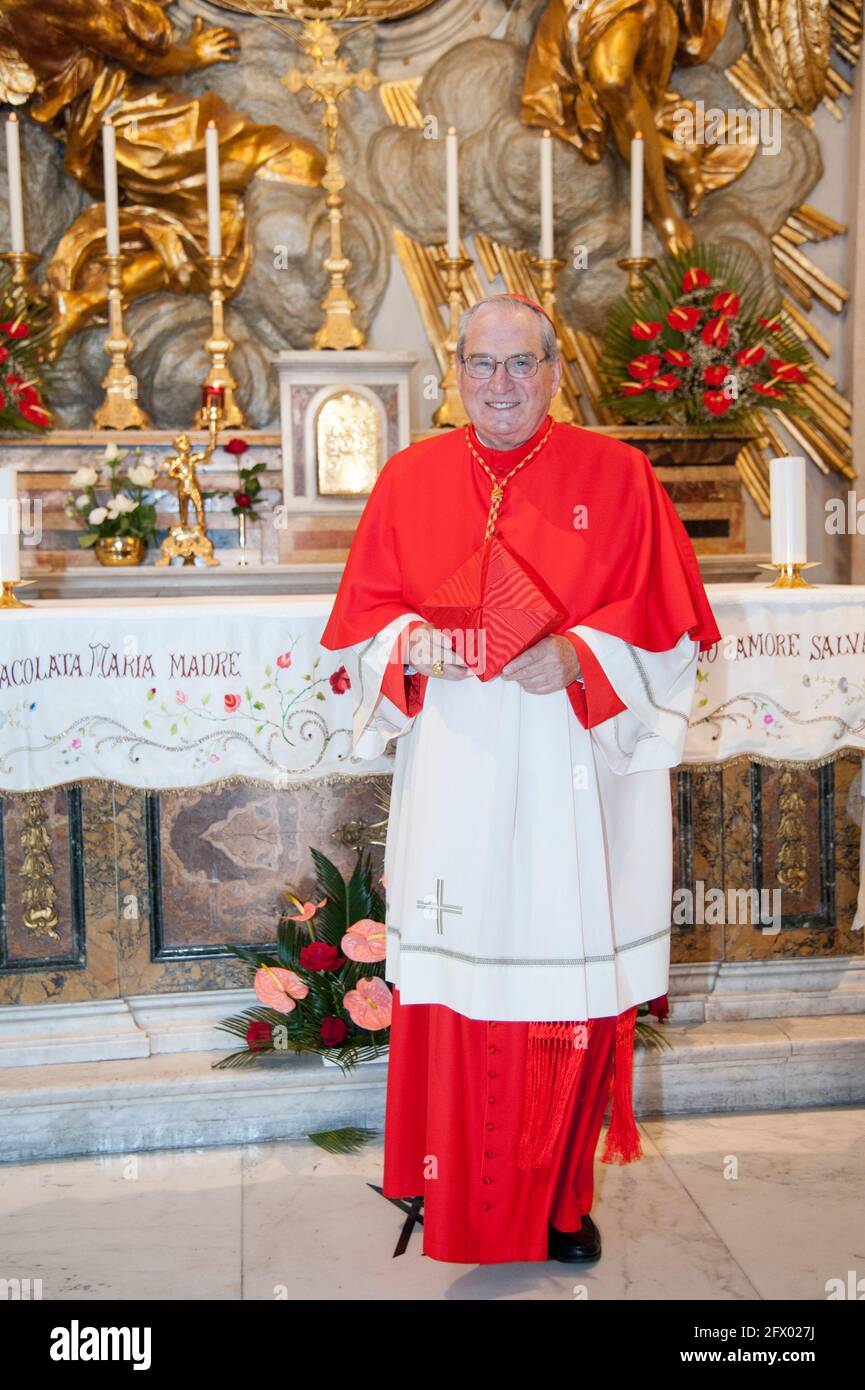 May 24, 2021 : Card. Enrico Feroci poses after mass for his taking ...