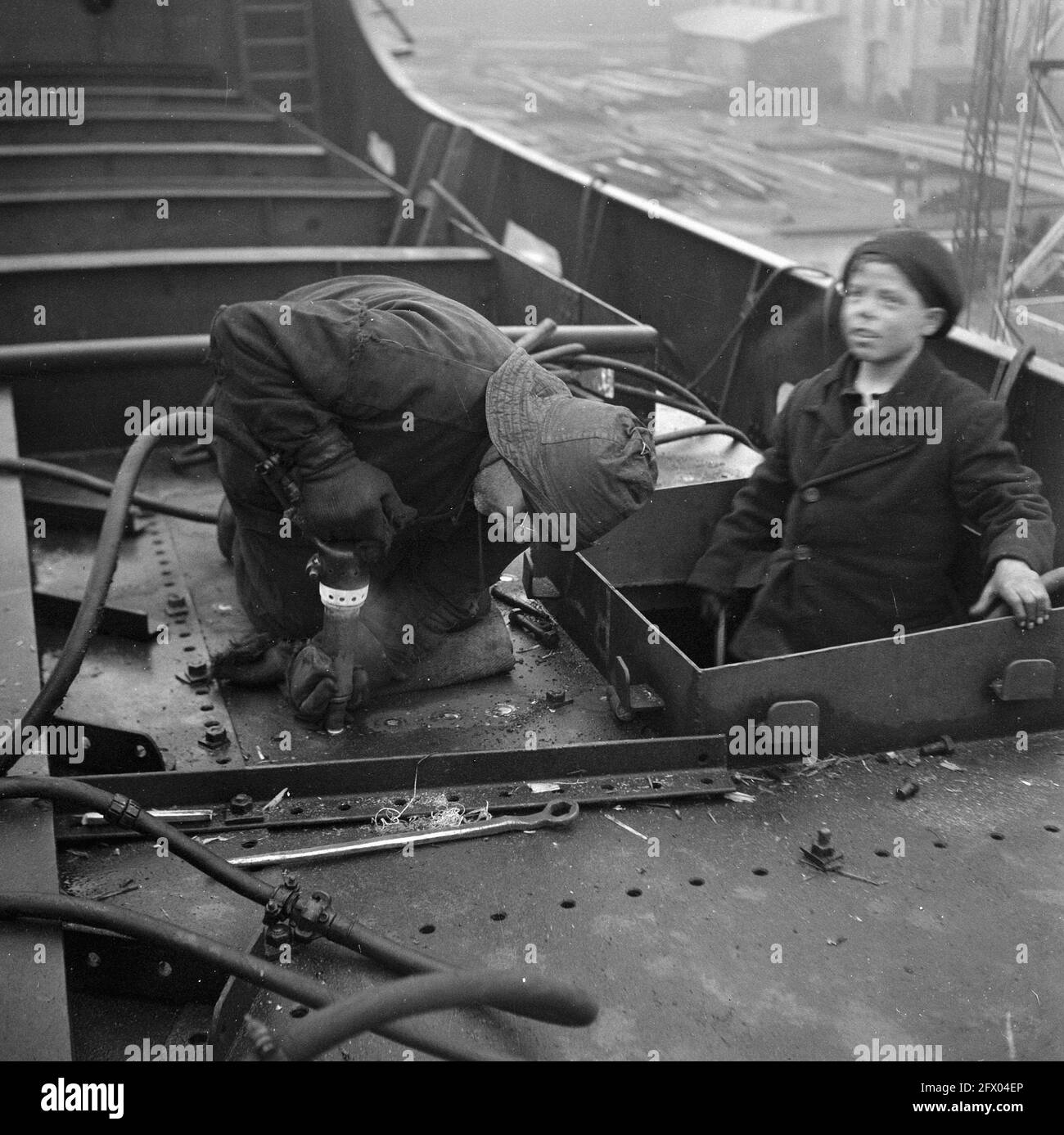 Groningen shipbuilding yard, 2 January 1946, shipyards, The Netherlands ...
