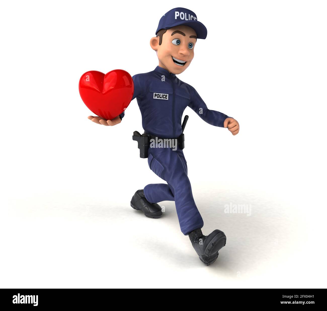 Fun 3D illustration of a cartoon Police Officer Stock Photo - Alamy