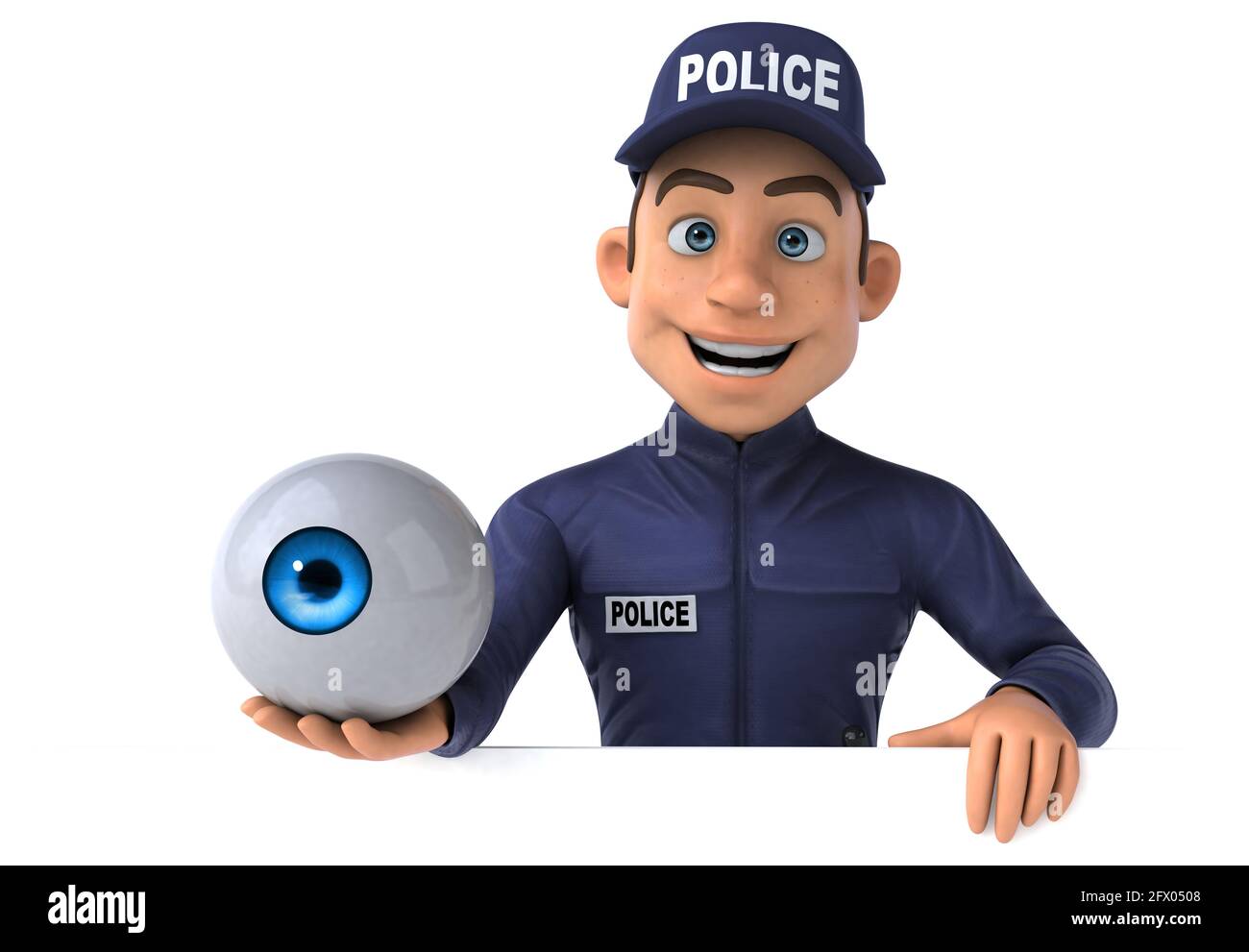 Fun 3D illustration of a cartoon Police Officer Stock Photo - Alamy