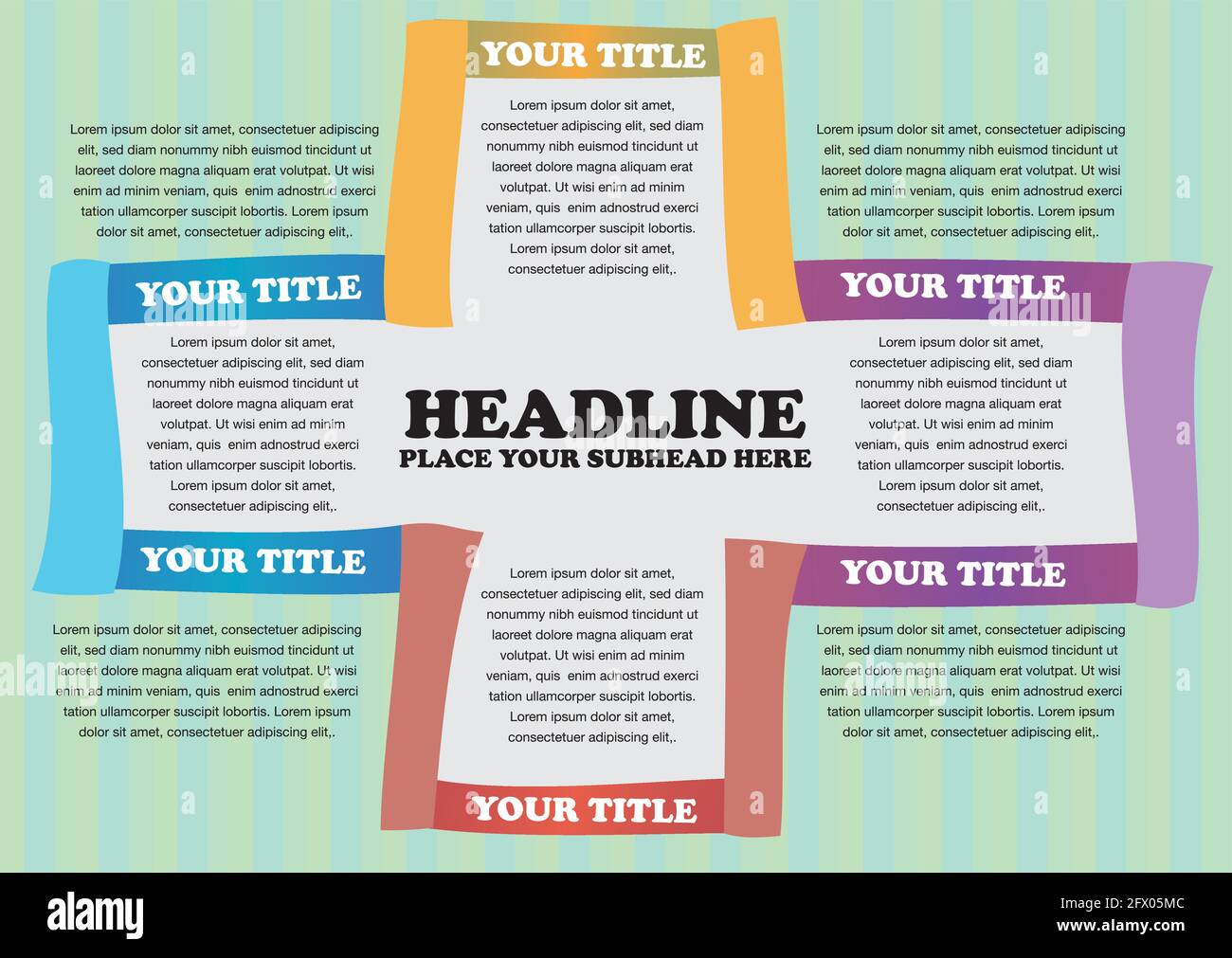 Colorful Paper folding Vector Layout Design Template with area for ...