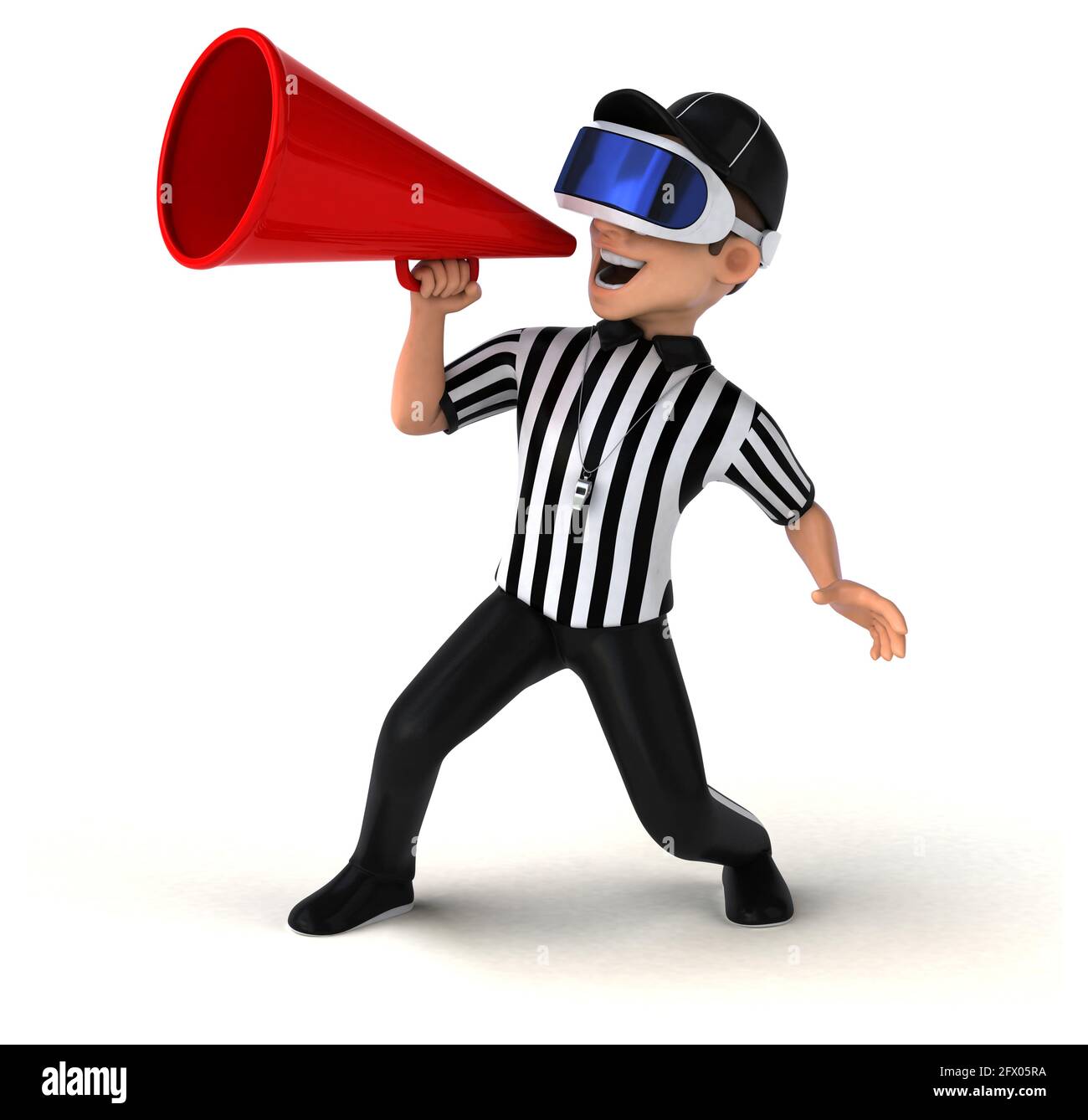 Fun 3D Illustration of a referee with a VR Helmet Stock Photo - Alamy