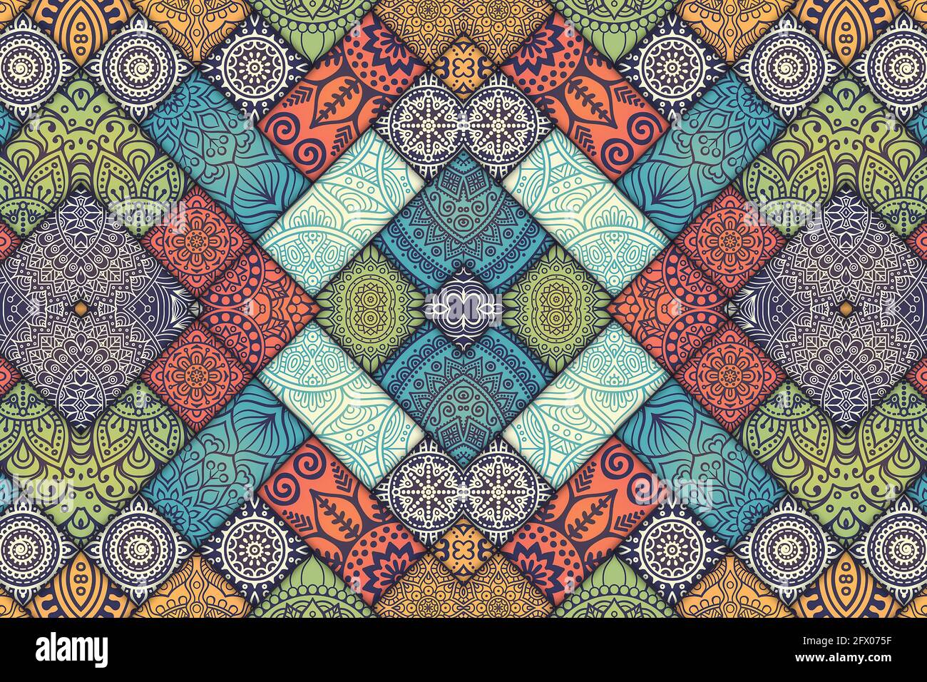 Mandala tile pattern floral pattern, geometric image of painted tiles ...