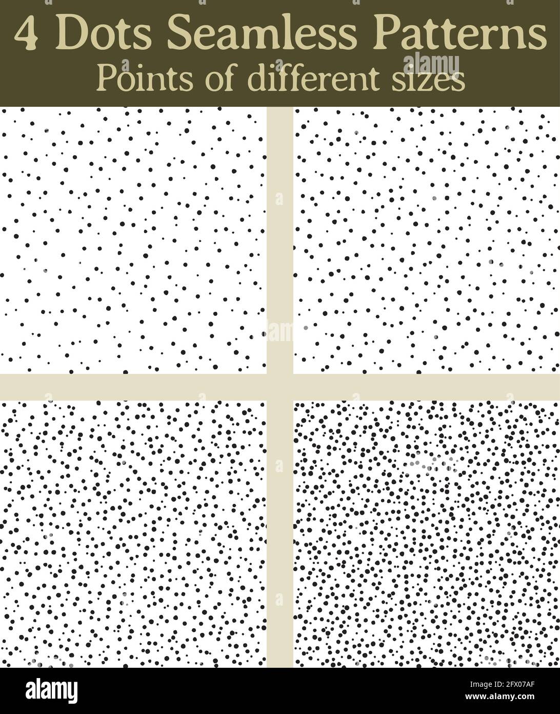 4 seamless patterns for Illustrator, made with messy and irregular ...