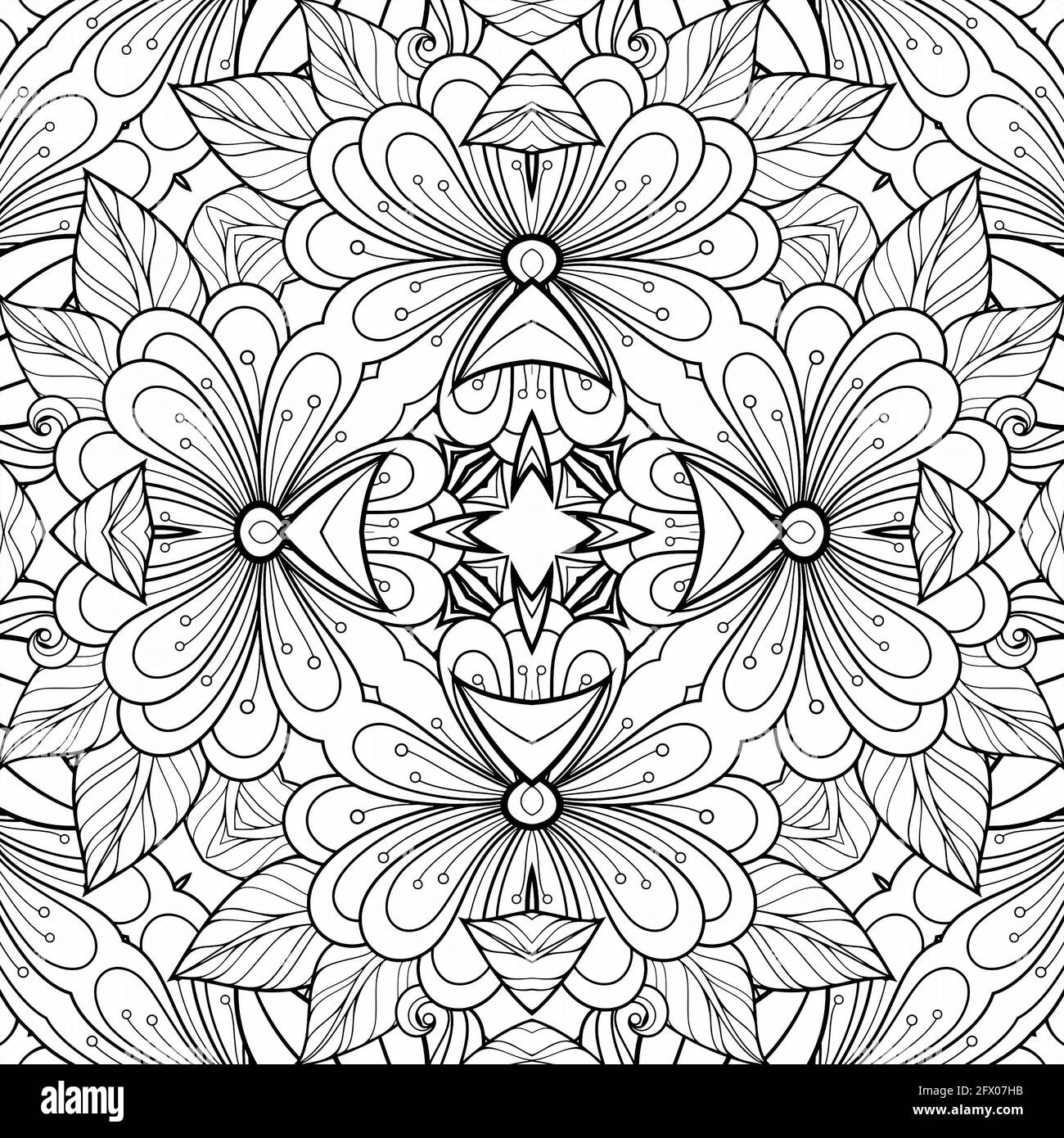 Geometric Flower Coloring Pages