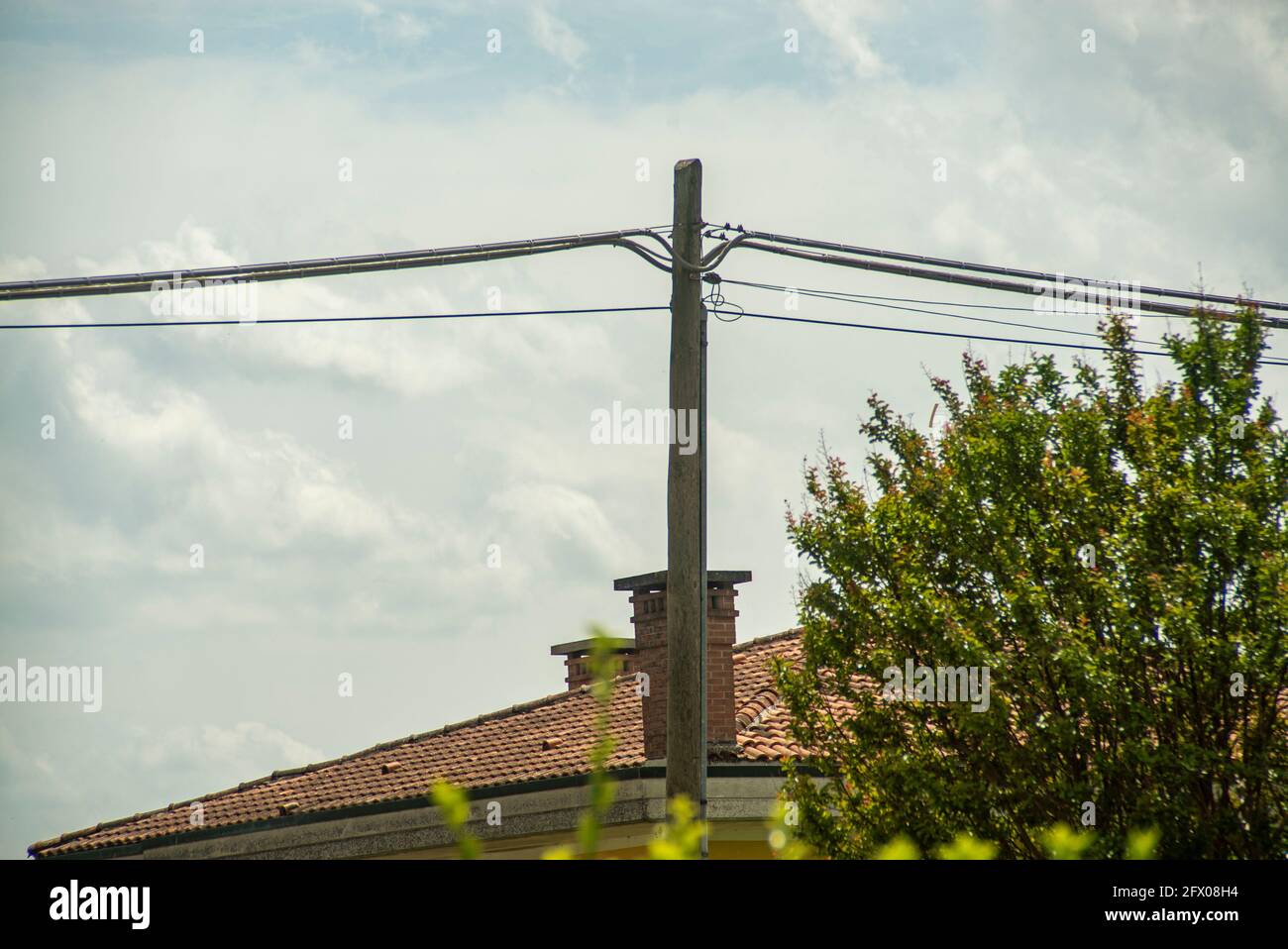 Old power pylon Stock Photo - Alamy