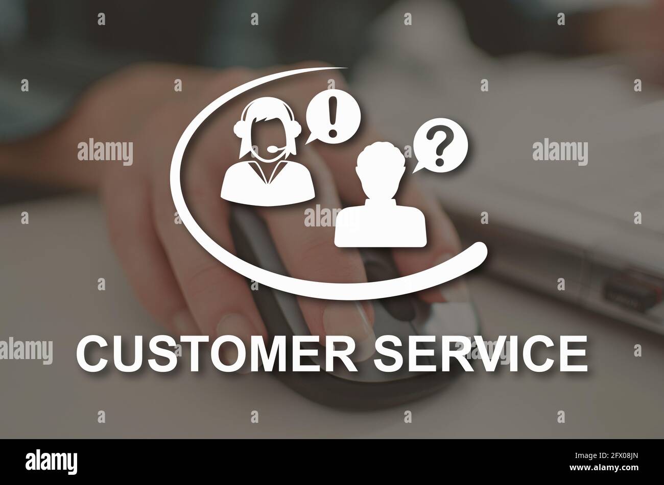Customer service concept illustrated by a picture on background Stock ...