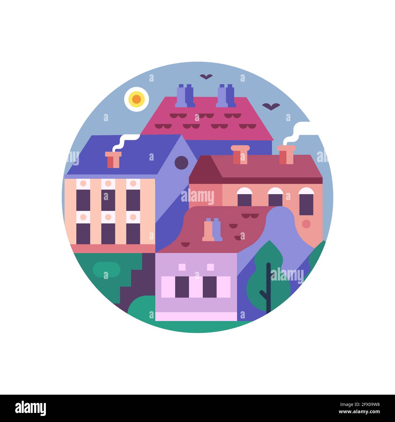 Historic historical houses buildings Stock Vector Images - Alamy