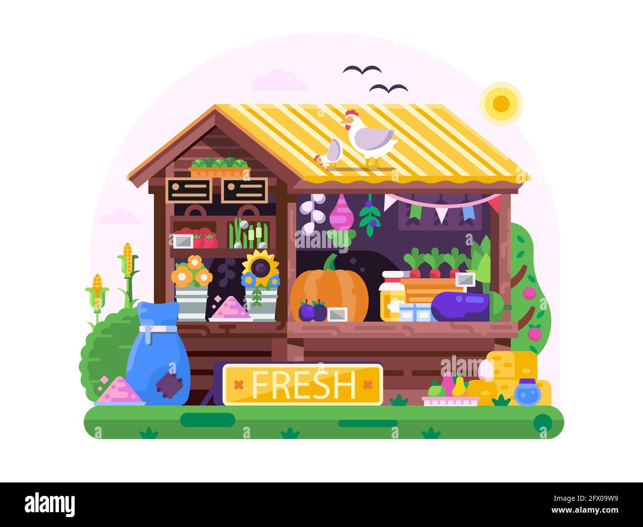 Fresh produce sale local Cut Out Stock Images & Pictures - Alamy