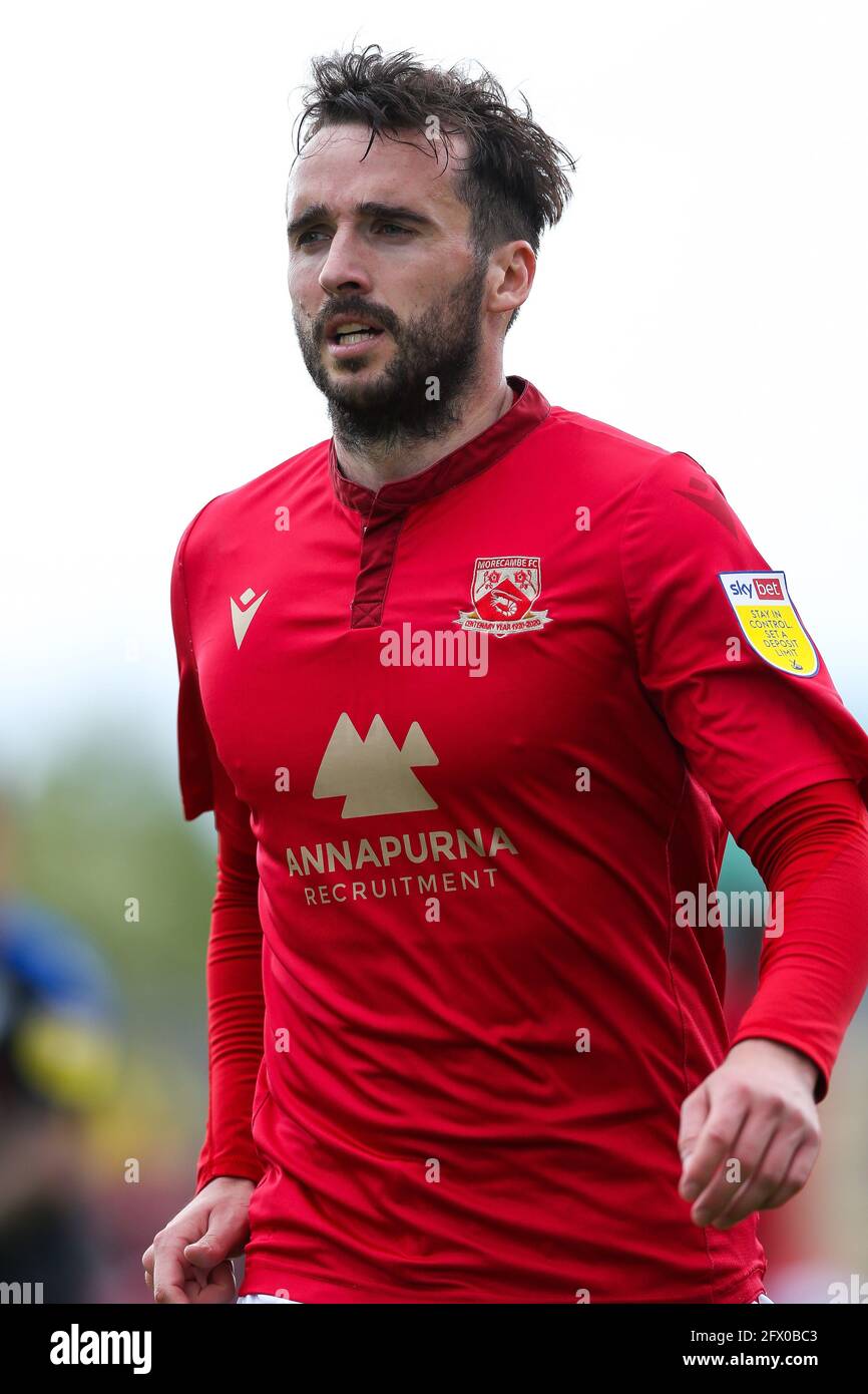 Morecambe's Aaron Wildig during the Sky Bet League Two semi final ...
