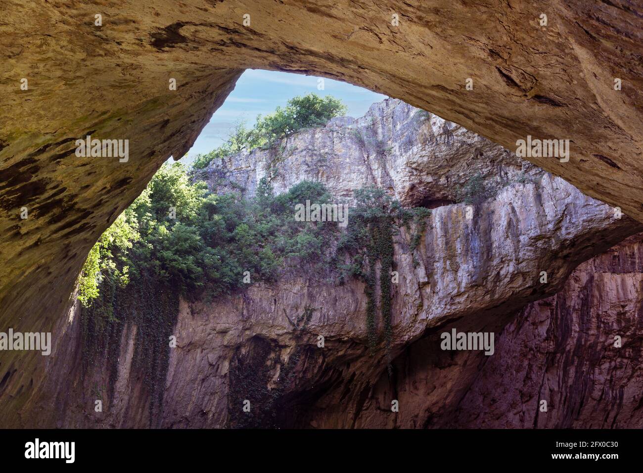 Sky View inside the Devetashka Cave near Devetaki village and Osam ...