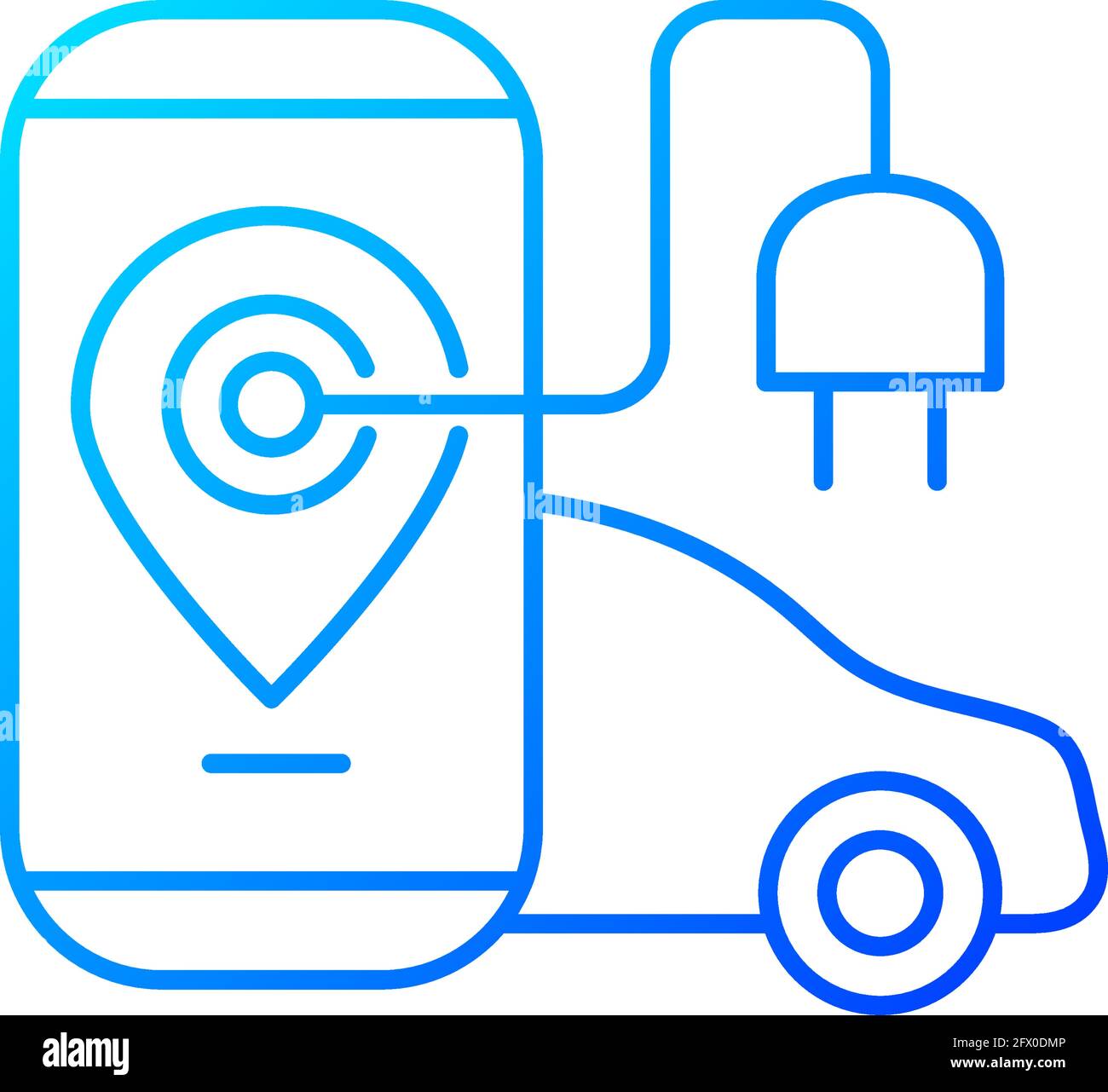 EV charging app gradient linear vector icon Stock Vector Image & Art ...