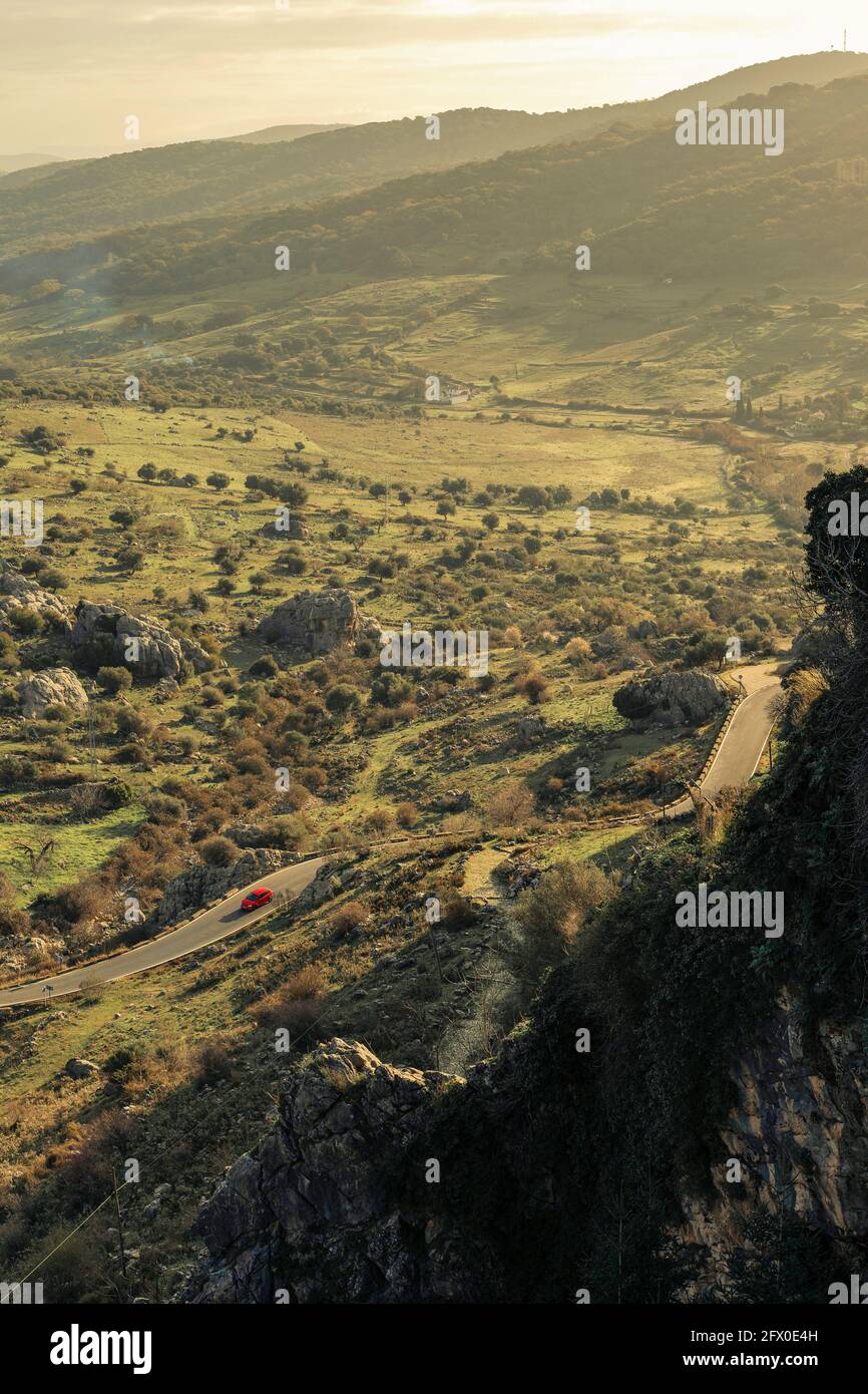 Car road in hilly terrain hi-res stock photography and images - Alamy
