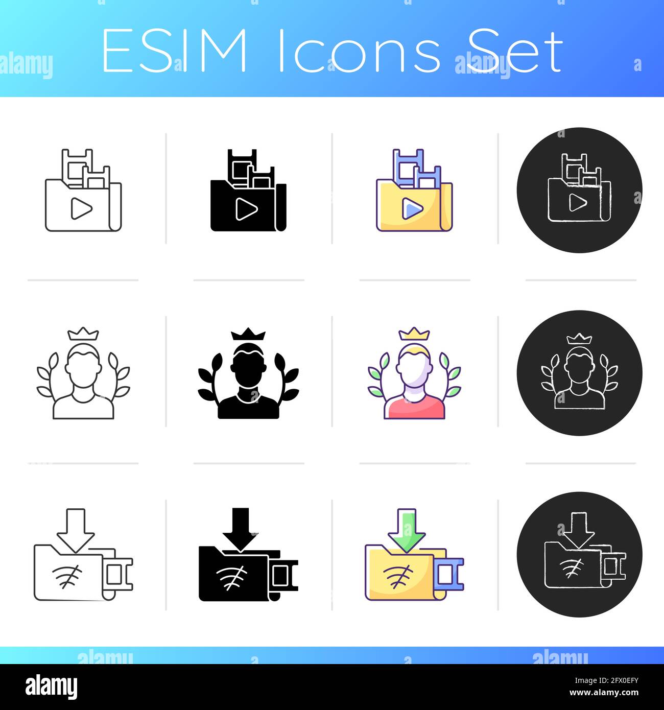 Streaming services icons set Stock Vector Image & Art - Alamy