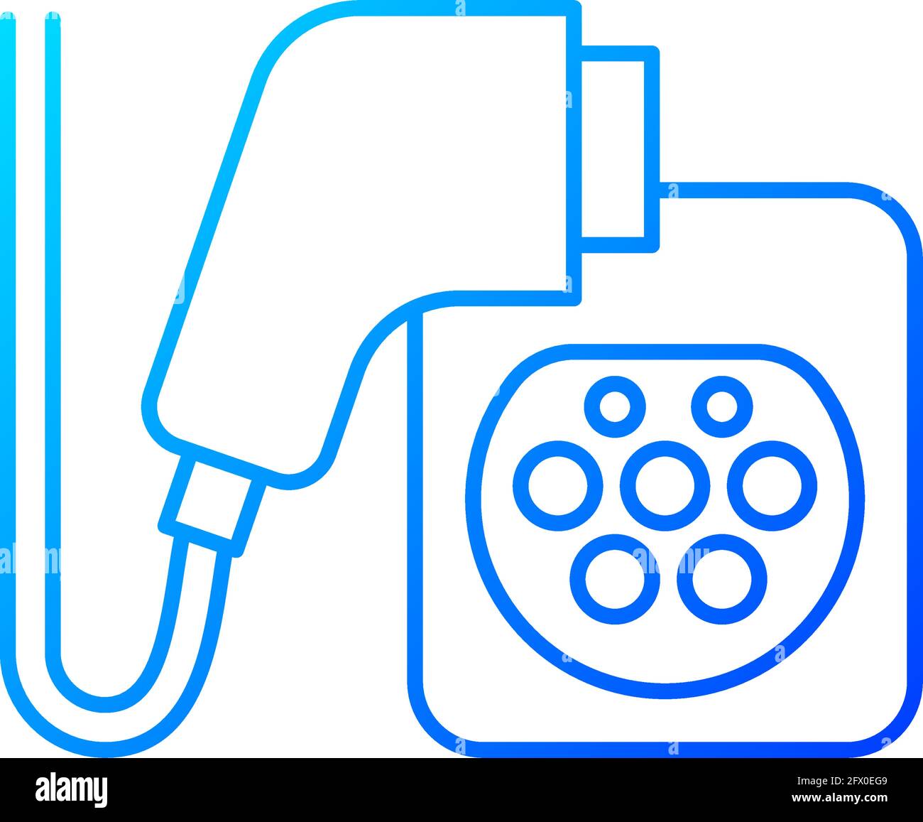 EV charging connectors gradient linear vector icon Stock Vector Image ...