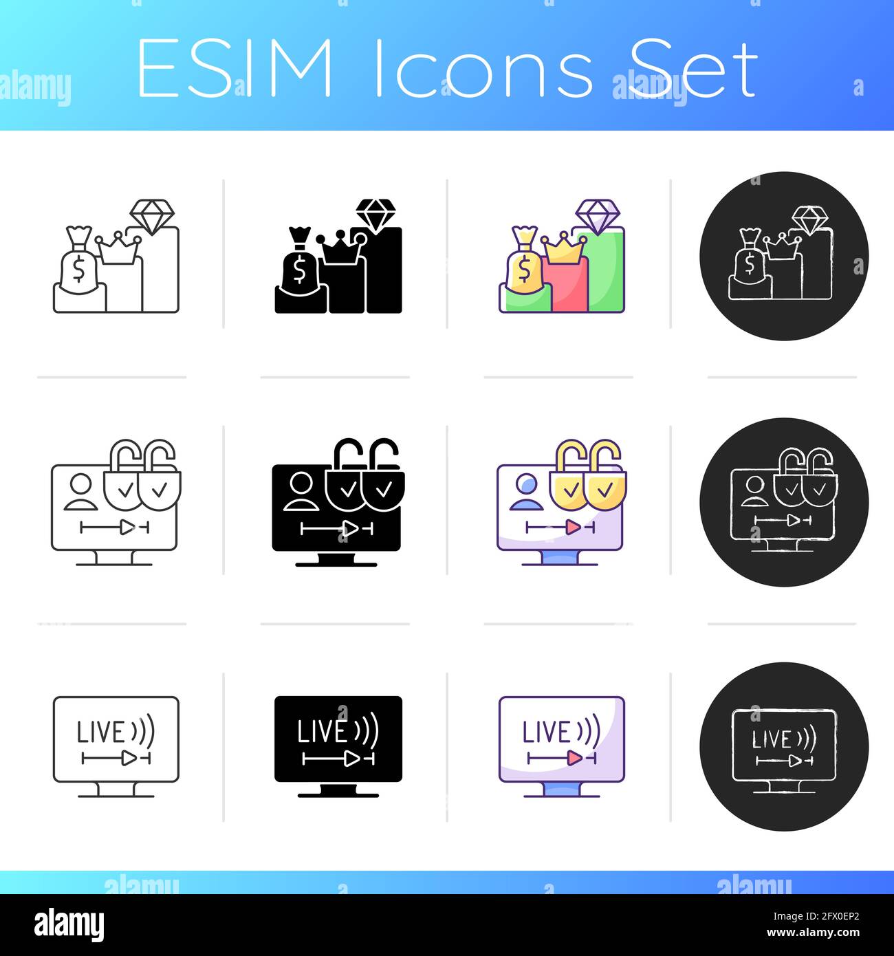 Broadcast services icons set Stock Vector Image & Art - Alamy