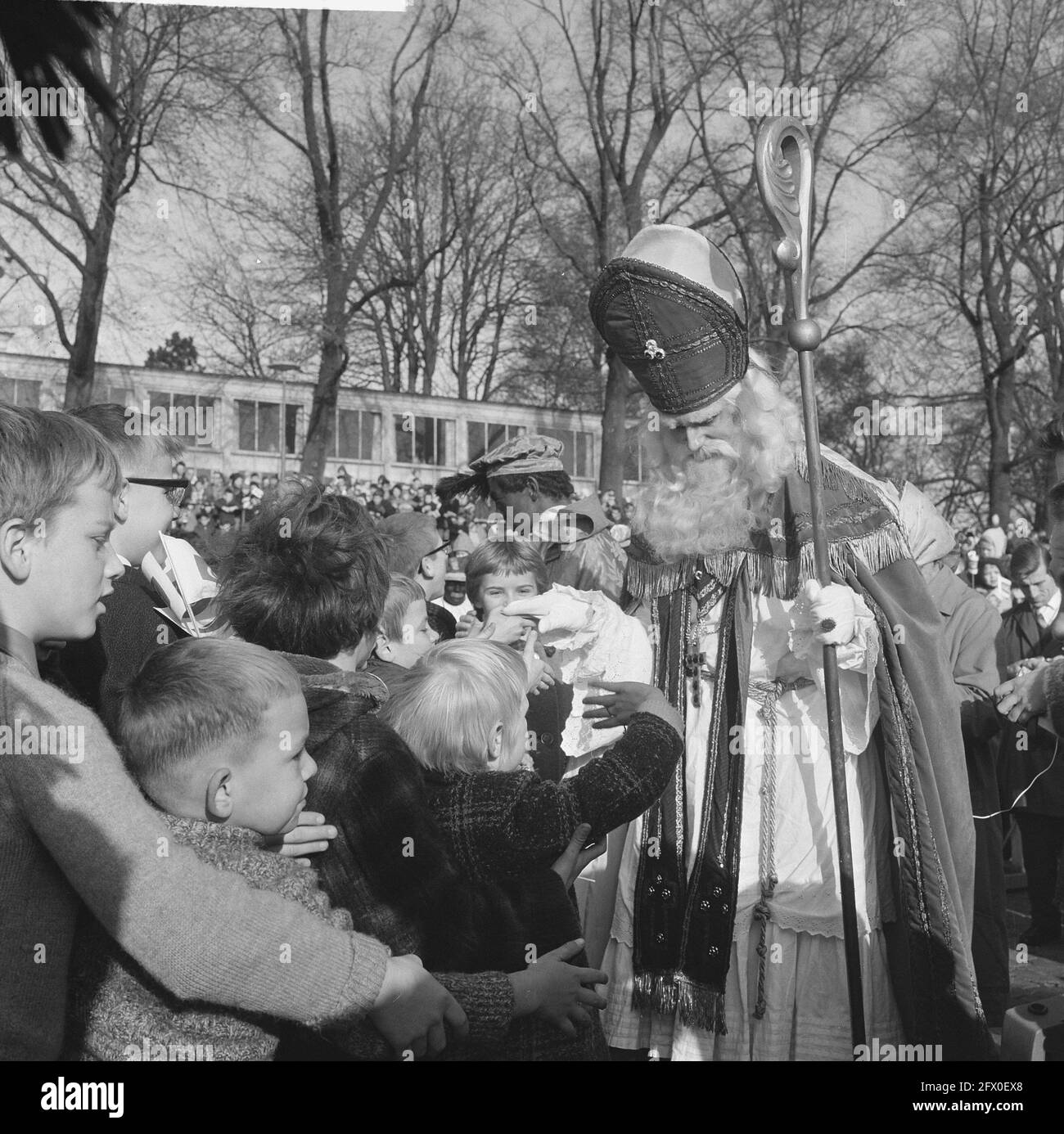 Sinterklaas in Rotterdam. On the Parkkade Sinterklaas is greeted by the ...