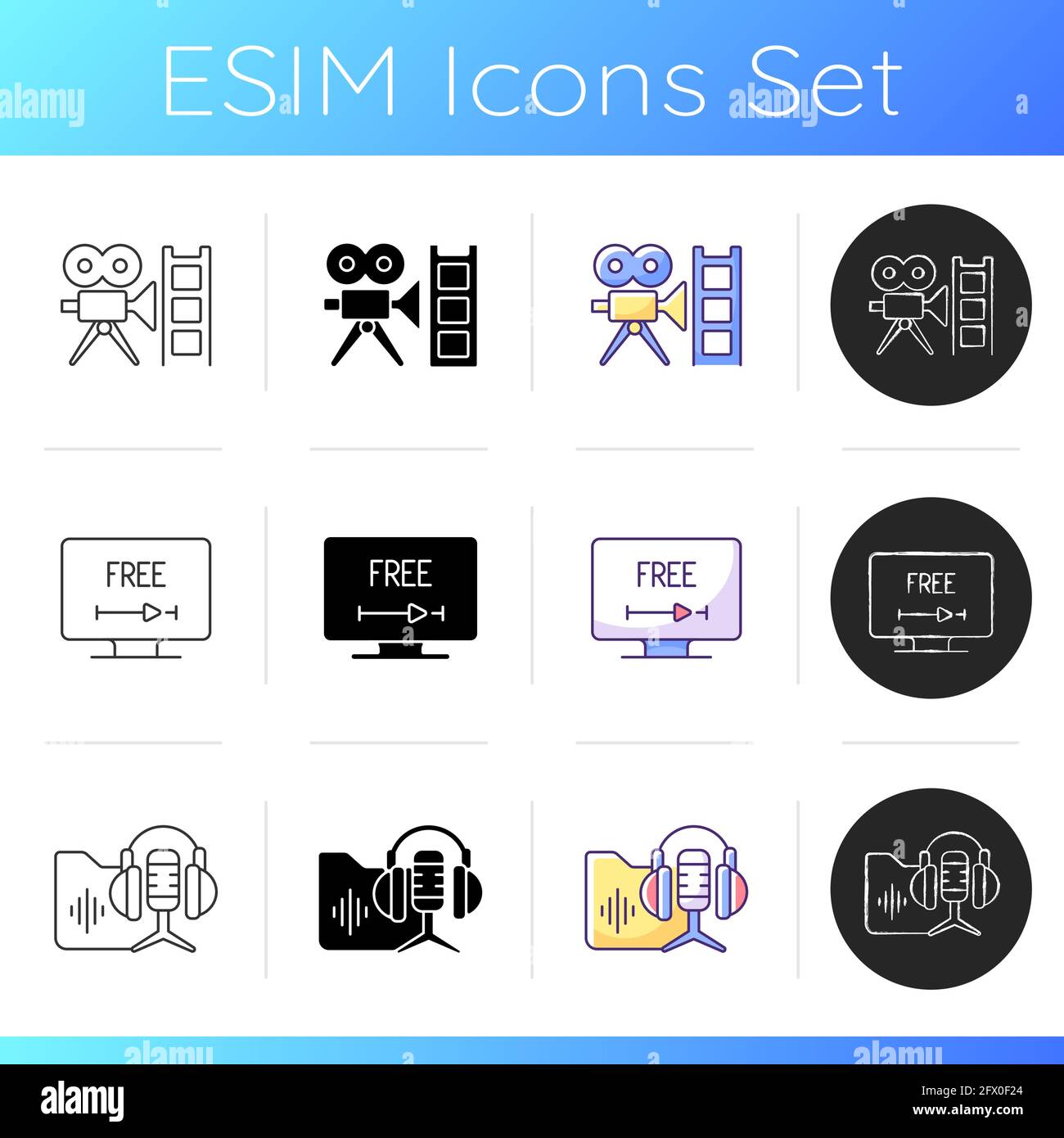 Streaming services icons set Stock Vector Image & Art - Alamy